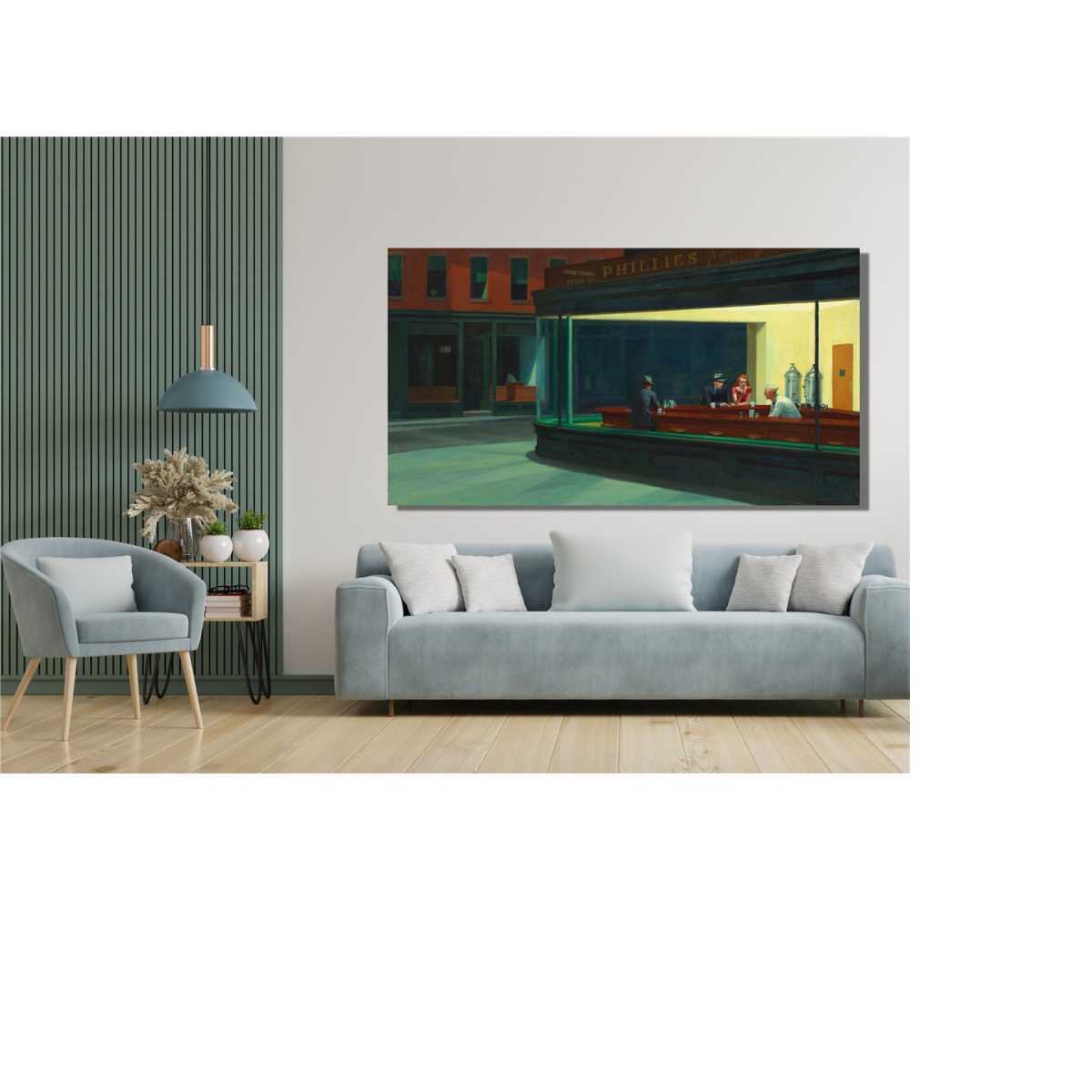 Edward Hopper,Famous Landscape Print, Nighthawks Painting,Ed | Inspire ...