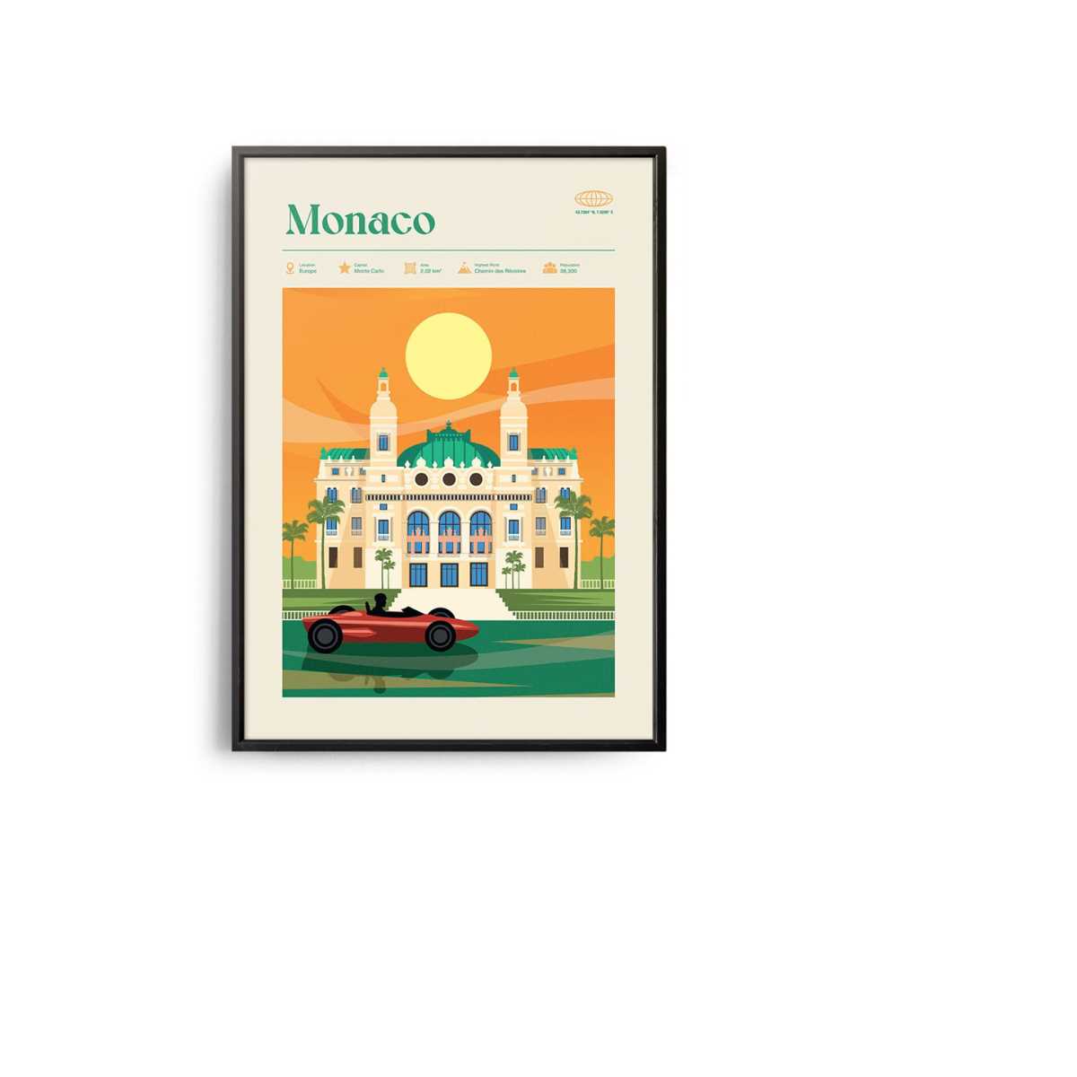 Midcentury Monaco Print, Monaco Landmarks, Tourist Attractio | Inspire ...