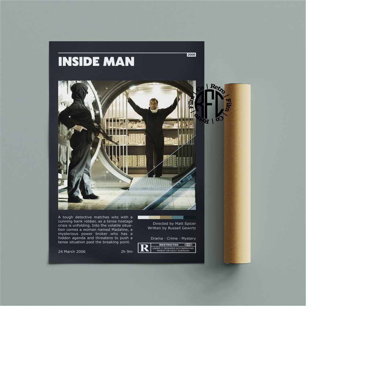 Inside Man Retro Vintage Poster | Minimalist Movie Poster | - Inspire ...