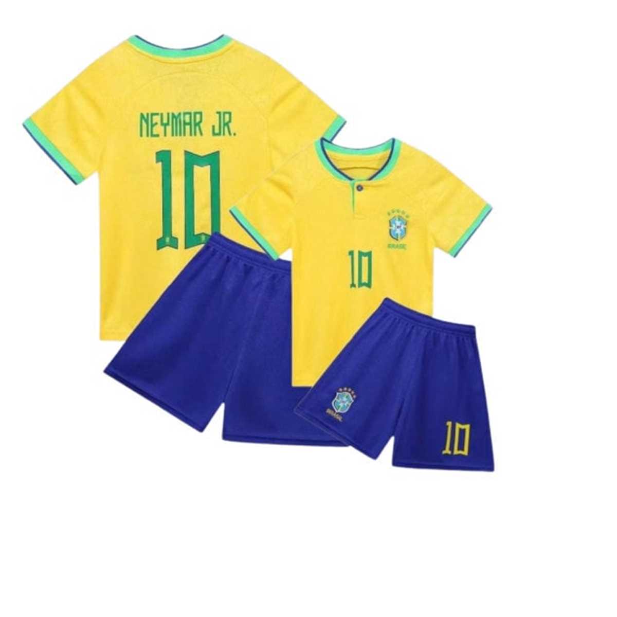 New Kids Brazil Neymar Home Premium Soccer Uniform 2022 - Inspire Uplift