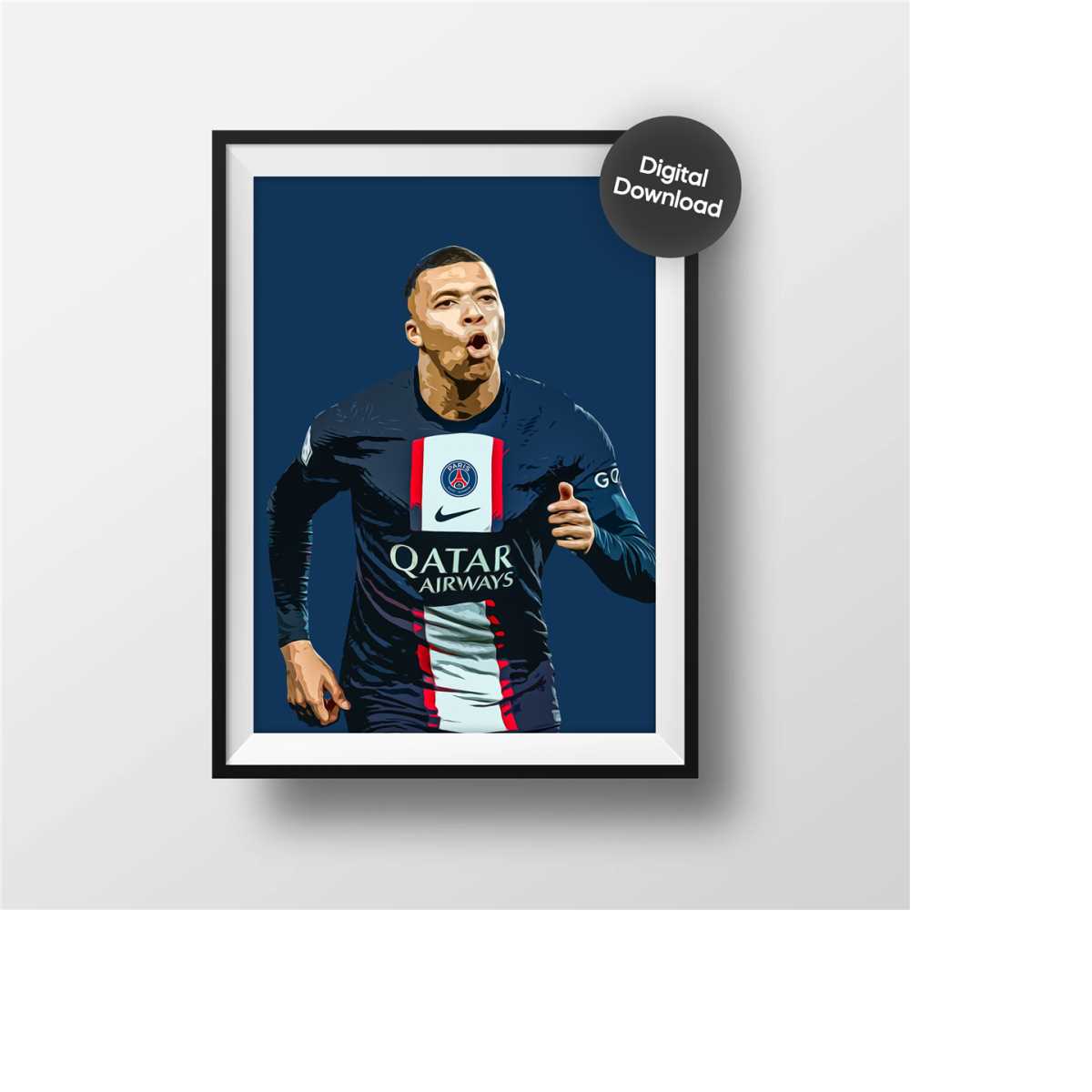 Kylian Mbappe Paris Saint-Germain PSG France Football Print | Inspire ...