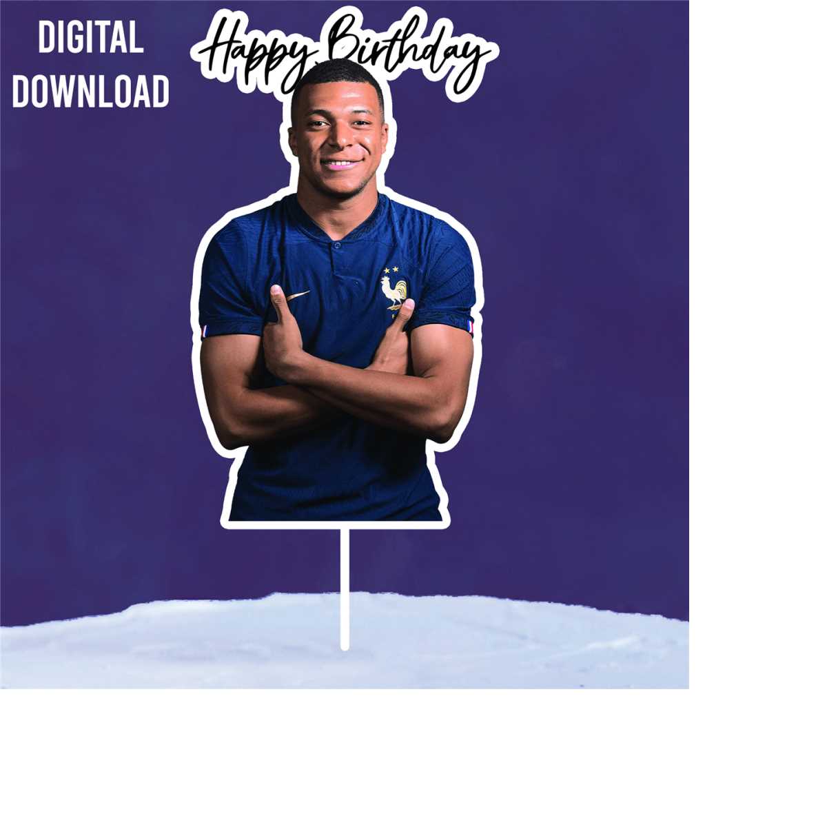 Mbappe Birthday Cake Topper Instant Download Mbappe Cupcake | Inspire ...