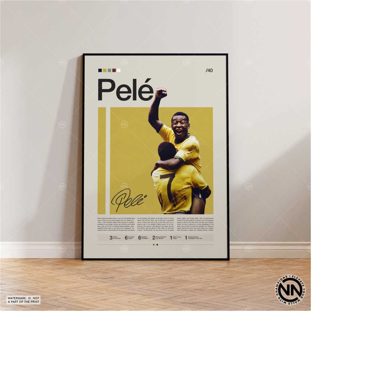Pele Poster, Brazilian Soccer Player Poster, Soccer Gifts, S | Inspire ...