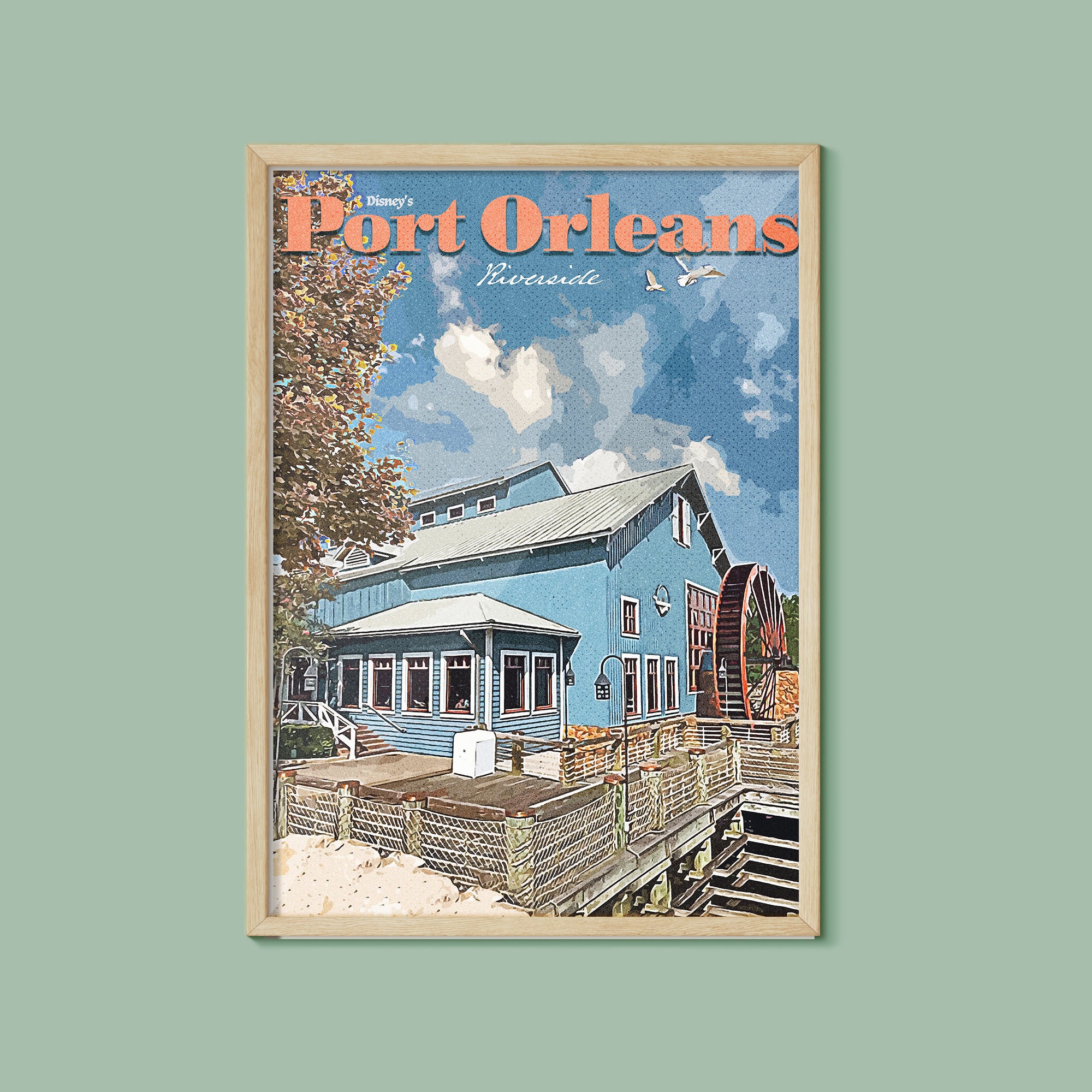 Port Orleans Riverside Resort Retro Poster, Disney Print, Wa | Inspire ...