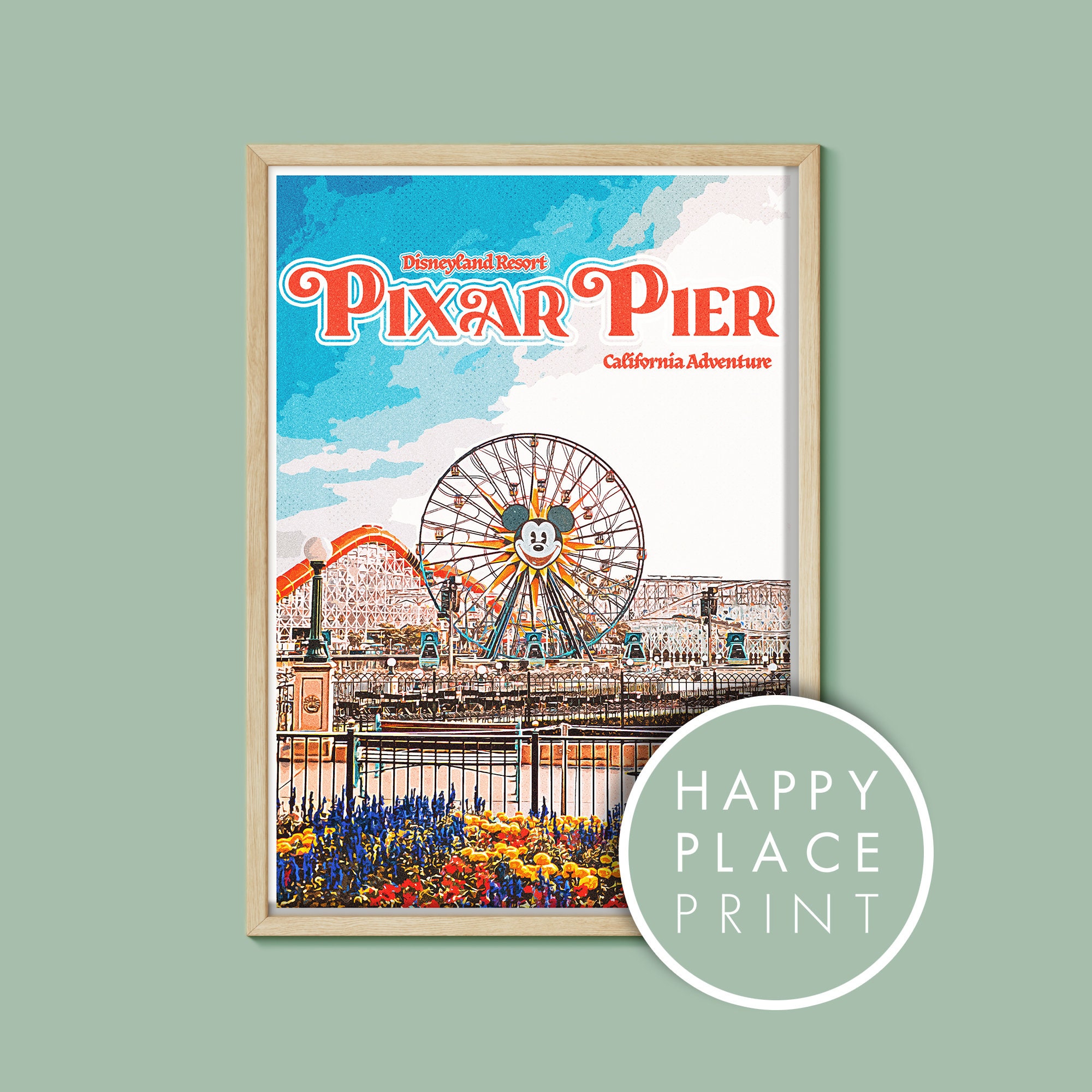 Retro Style Pixar Pier Poster at Disneyland California Adven | Inspire ...