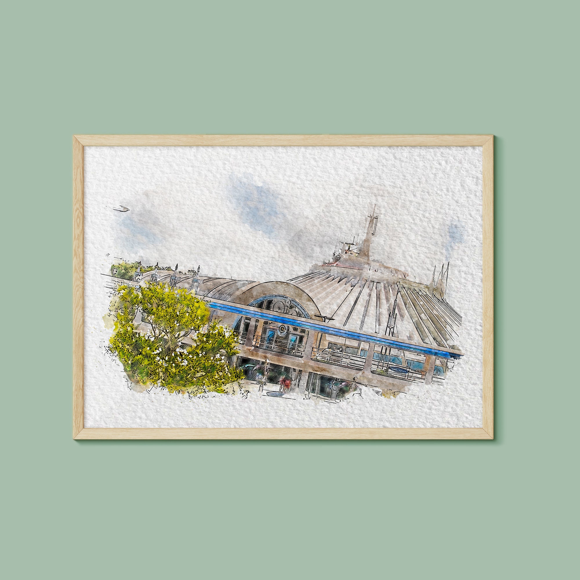 Space Mountain Watercolour Print, Disney Print, Walt Disney | Inspire ...