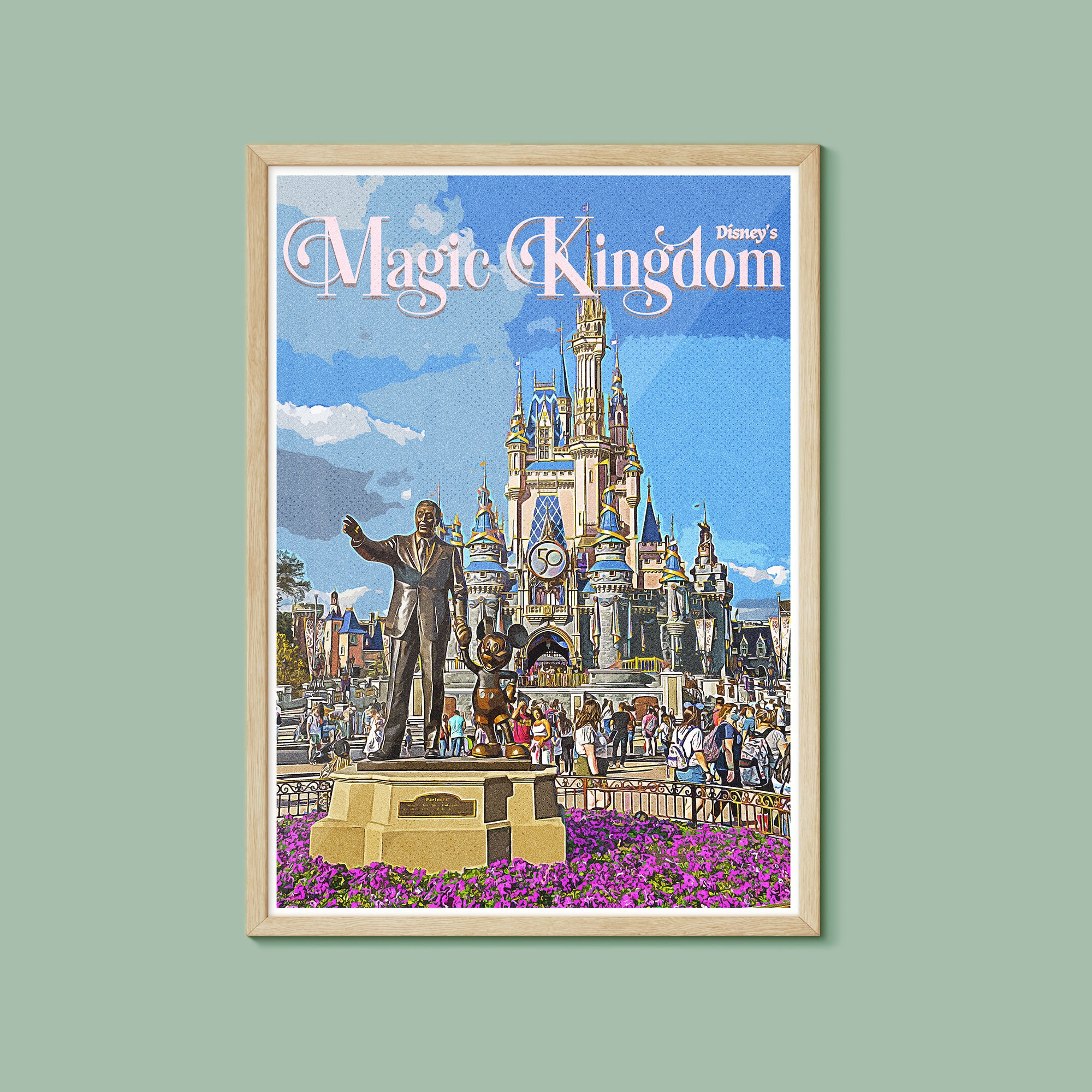 The Partners Statue 50th Anniversary Retro Poster, Disney Pr | Inspire ...