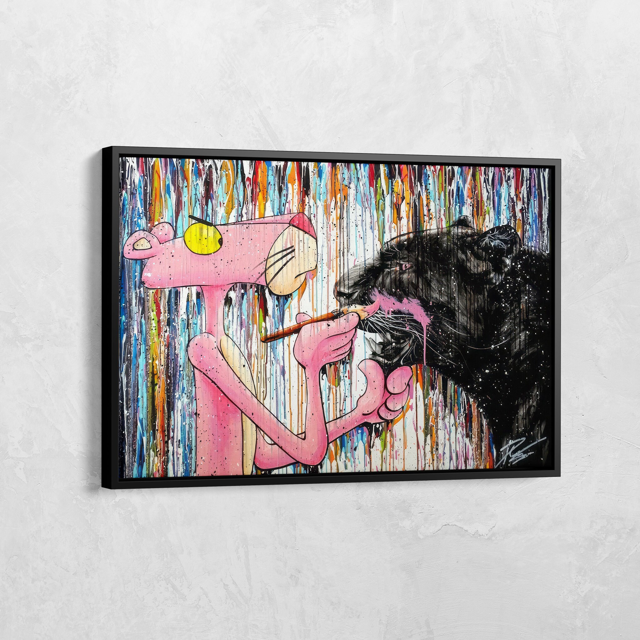 Pink Panther Pop Art Canvas, Banksy Wall Art, Banksy Poster, | Inspire ...