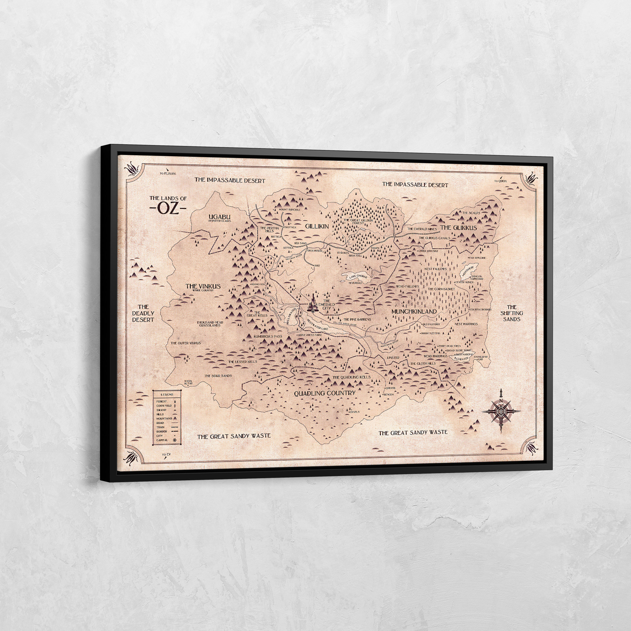The Wonderful Wizard of Oz Map Canvas, L. Frank Baum, Doroth | Inspire ...