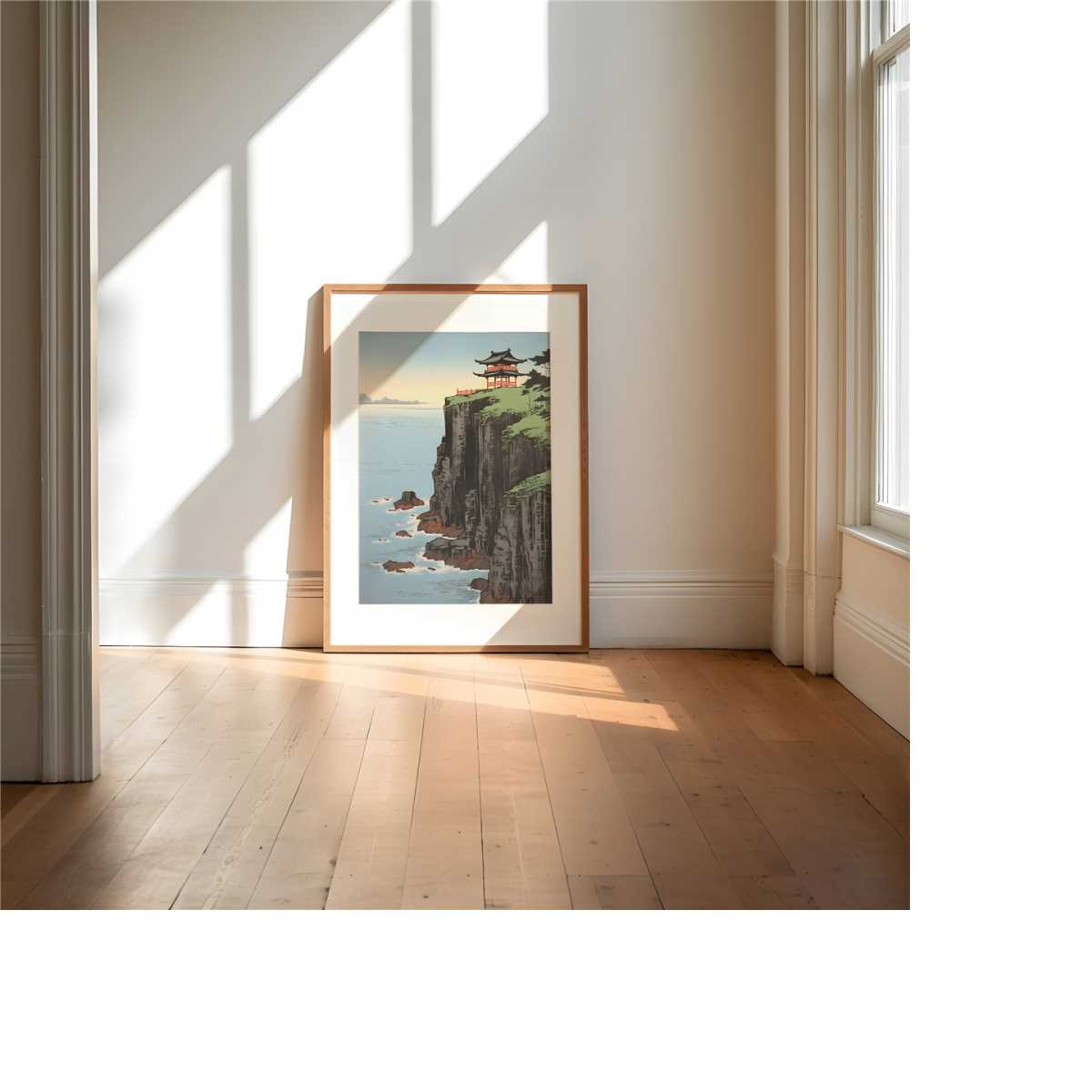 Cliffside Temple, Vintage Japanese Woodblock Art Print, Ocea | Inspire ...