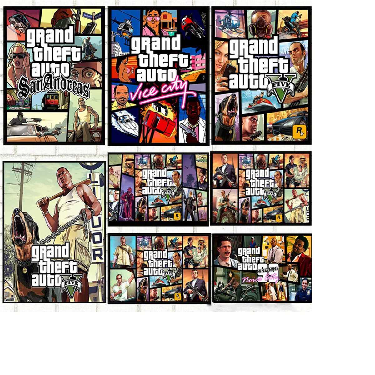 gta poster -10 models- gta v poster - grand theft auto poste | Inspire ...