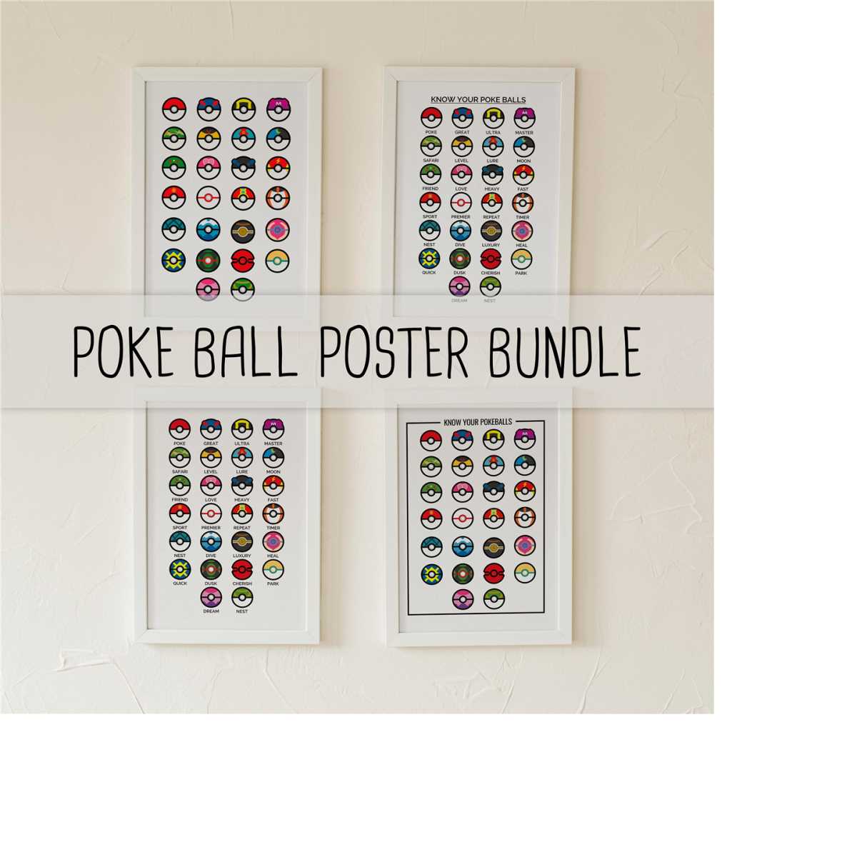 Pokemon Poke Ball Poster, Pokemon Wall Art, Pokemon Poster, | Inspire ...