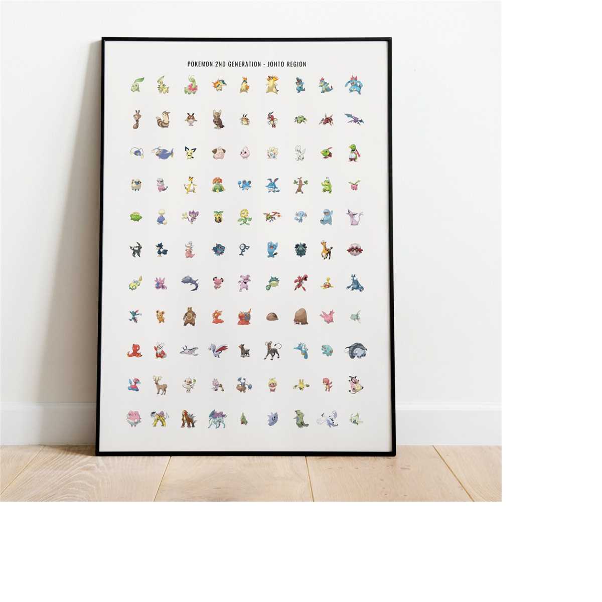 Pokemon Generation 2 Poster, Pokemon Wall Art, Pokemon Poste | Inspire ...