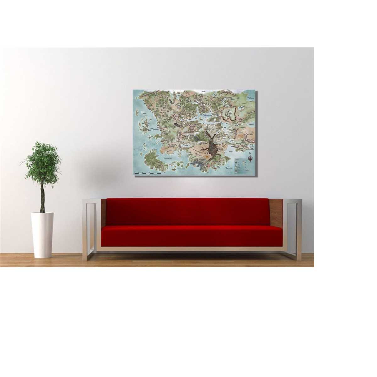 Dungeons and Dragons Poster,Dungeons & Dragons Map Canvas Wa | Inspire ...