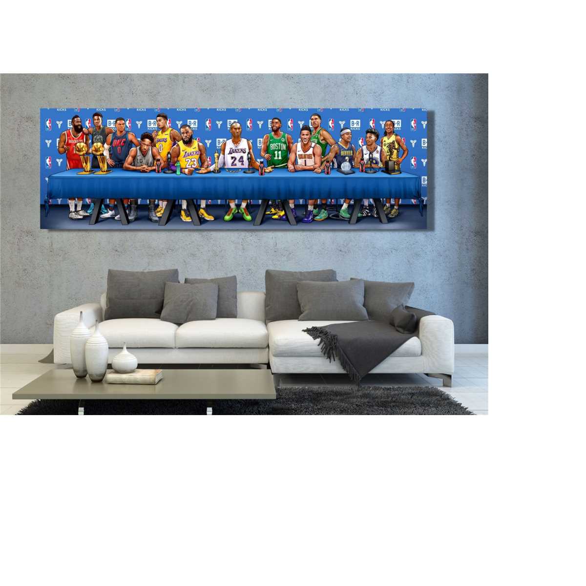 NBA Last Supper Basketball Legends Ready to Hang Canvas Wal - Inspire ...