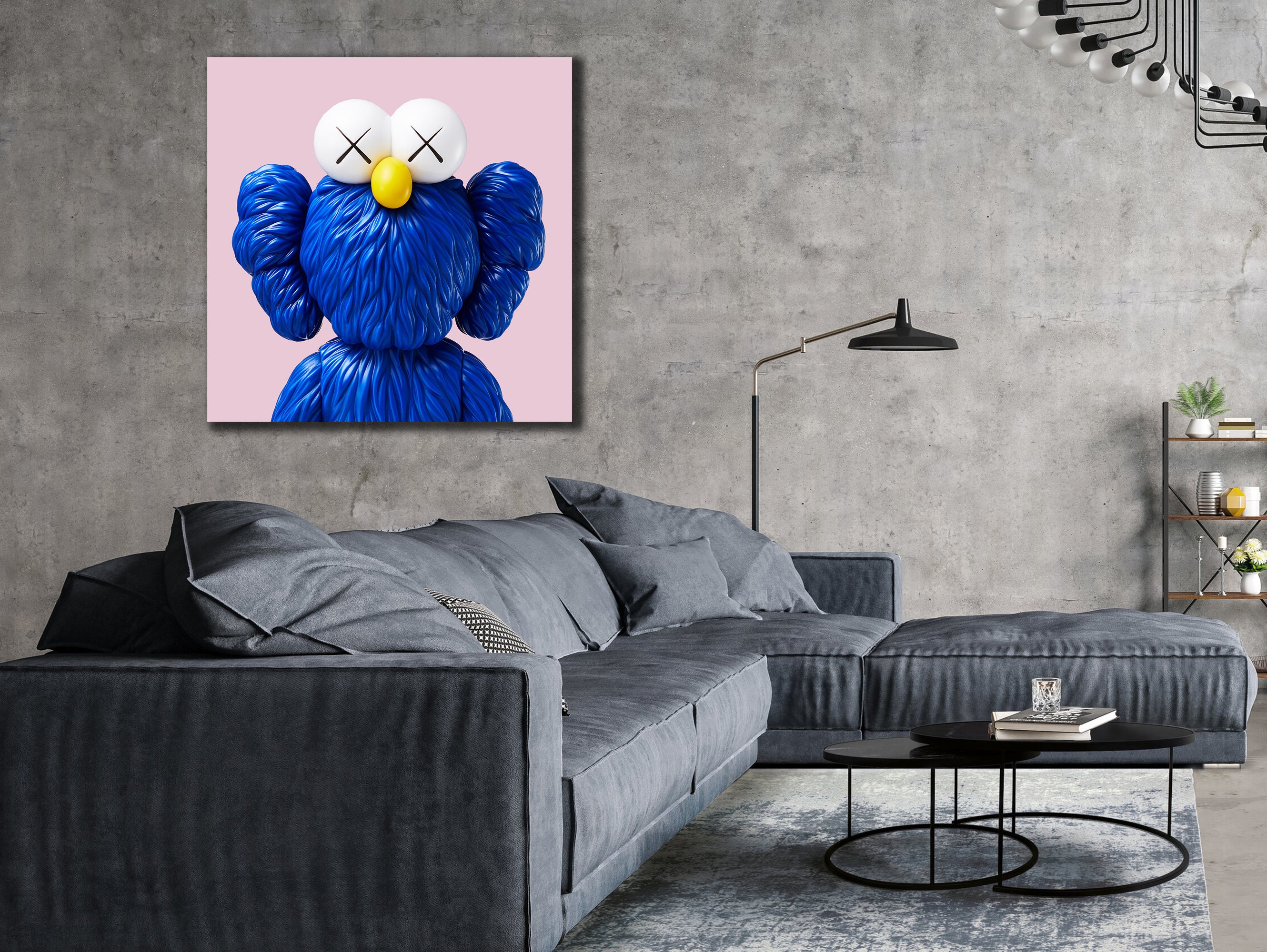 KAWS Hypebeast Graffiti Art, Blue KAWS Wall Art, Kaws Digit | Inspire ...