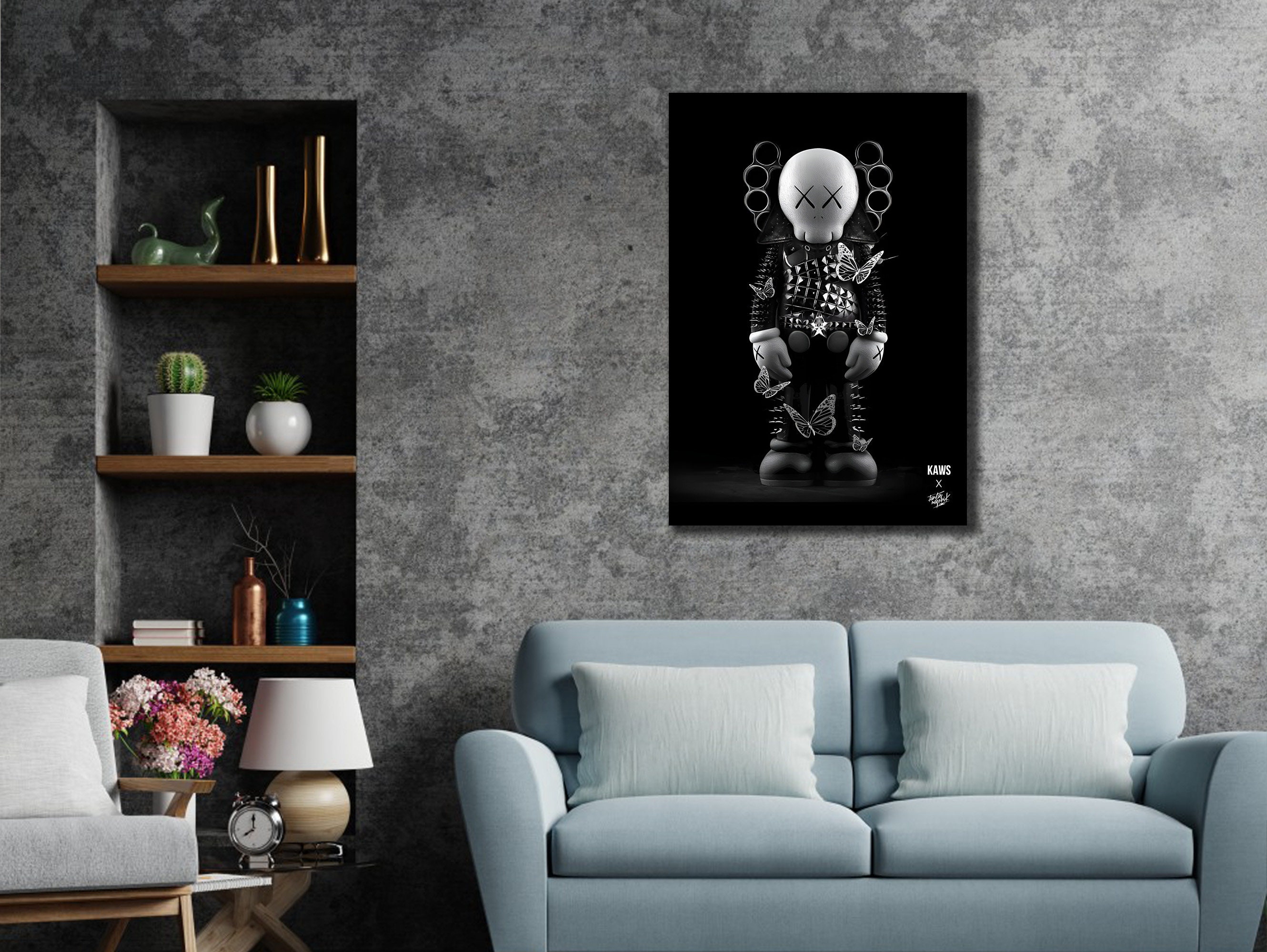 KAWS Hypebeast Graffiti Art,Kaws Robot Wall Art, Kaws Digit | Inspire ...