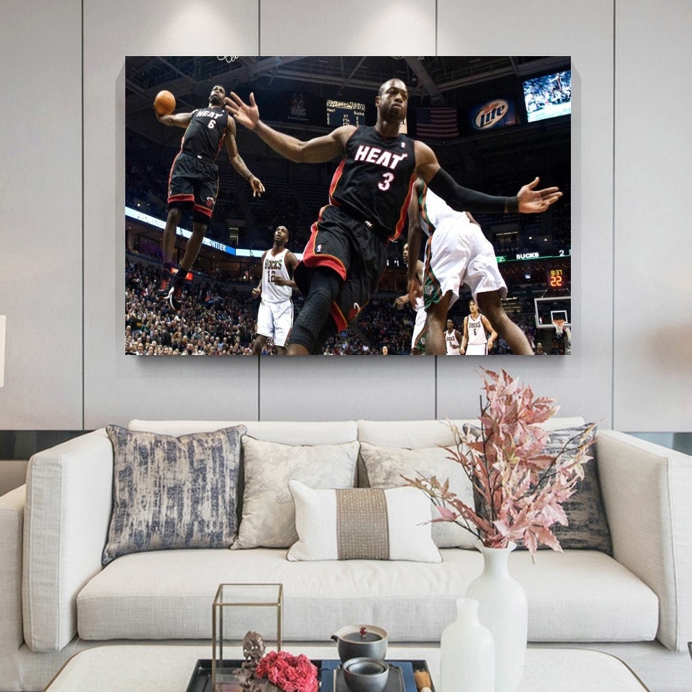Dwyane Wade & LeBron James Dunk Poster, Basketball Poster, N | Inspire ...