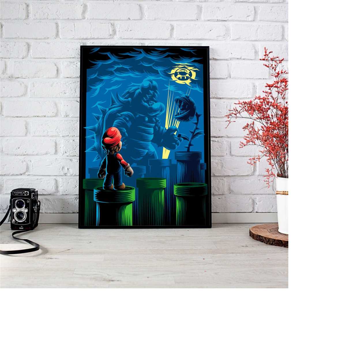 mario bros poster- super mario bros poster - mario bros retr | Inspire ...