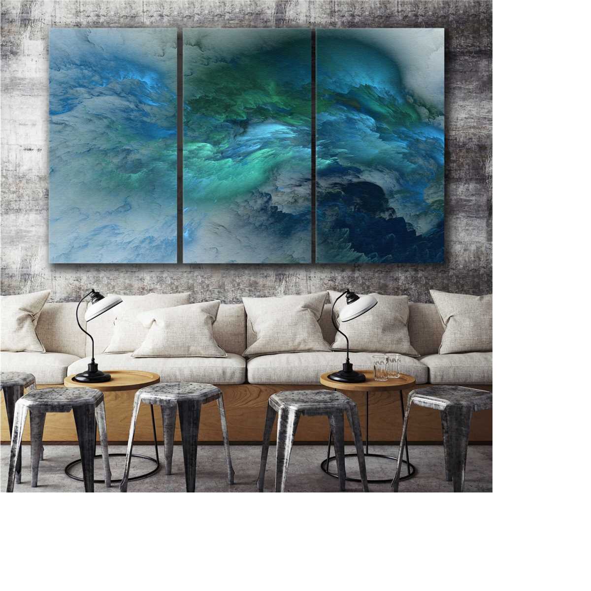 Turquoise Abstract Art, Abstract Blue Wall Art Large Abstrac | Inspire ...
