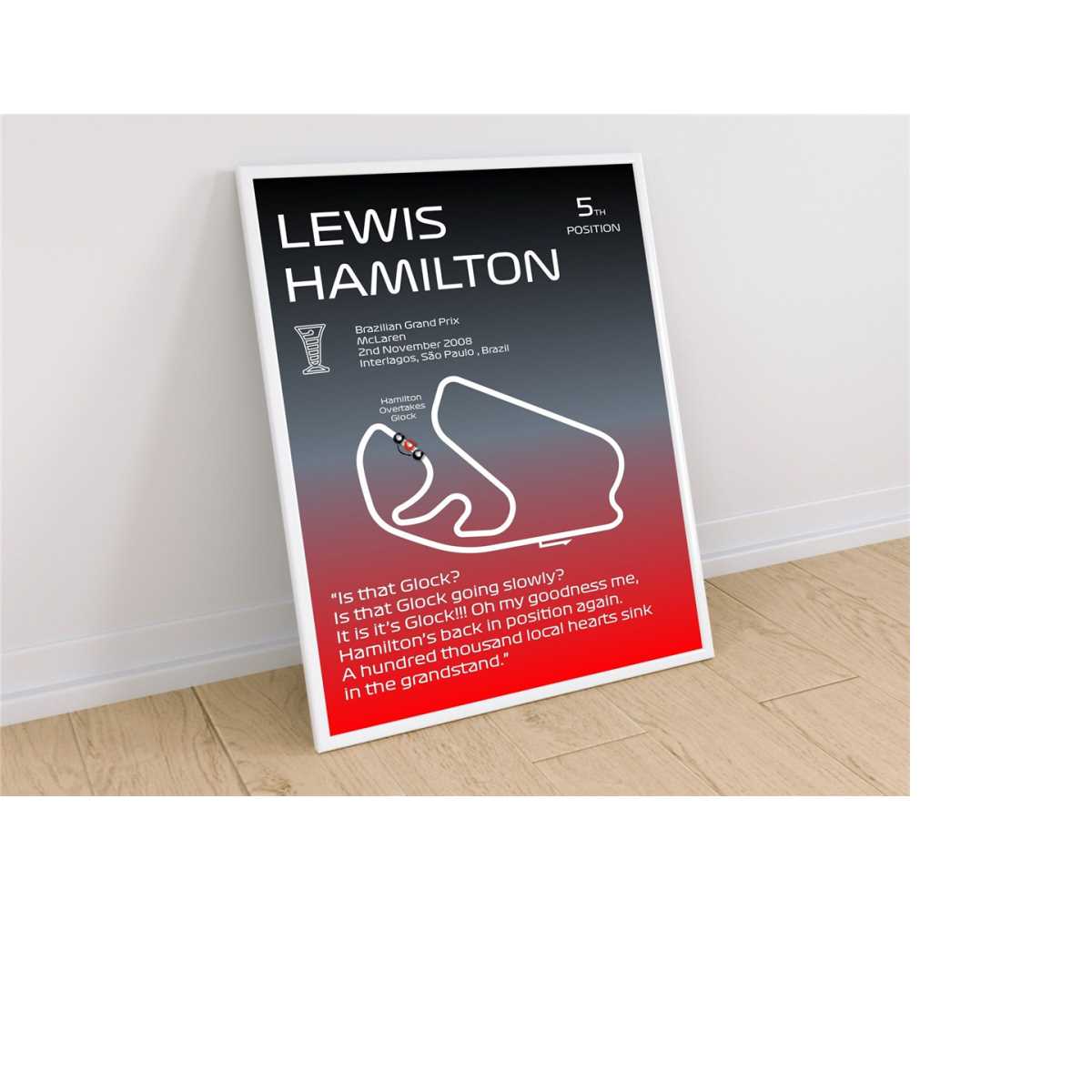 Lewis Hamilton, McLaren, Brazil 2008, F1 Poster | Inspire Uplift
