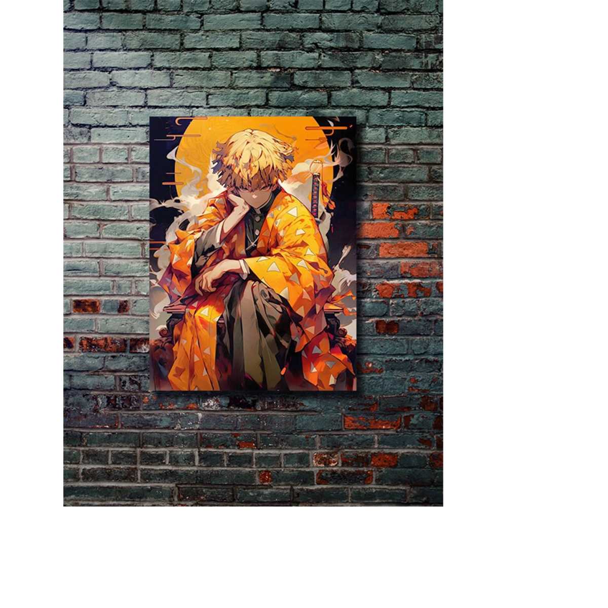 Zenitsu - Demon Slayer - Anime & Manga Design Metal Poster, | Inspire ...