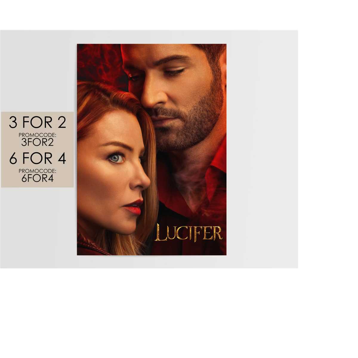 Lucifer Poster - TV Movie Poster Art Film Print Gift Lu002 | Inspire Uplift