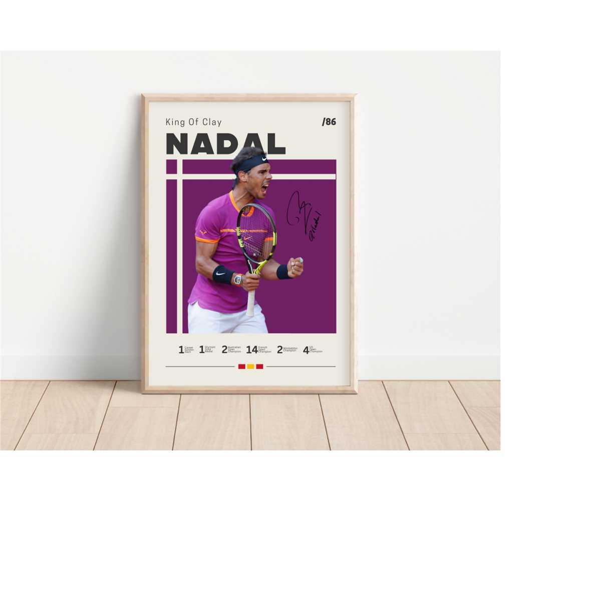 Rafael Nadal Poster, Tennis Print, Tennis Poster, Minimalist | Inspire ...