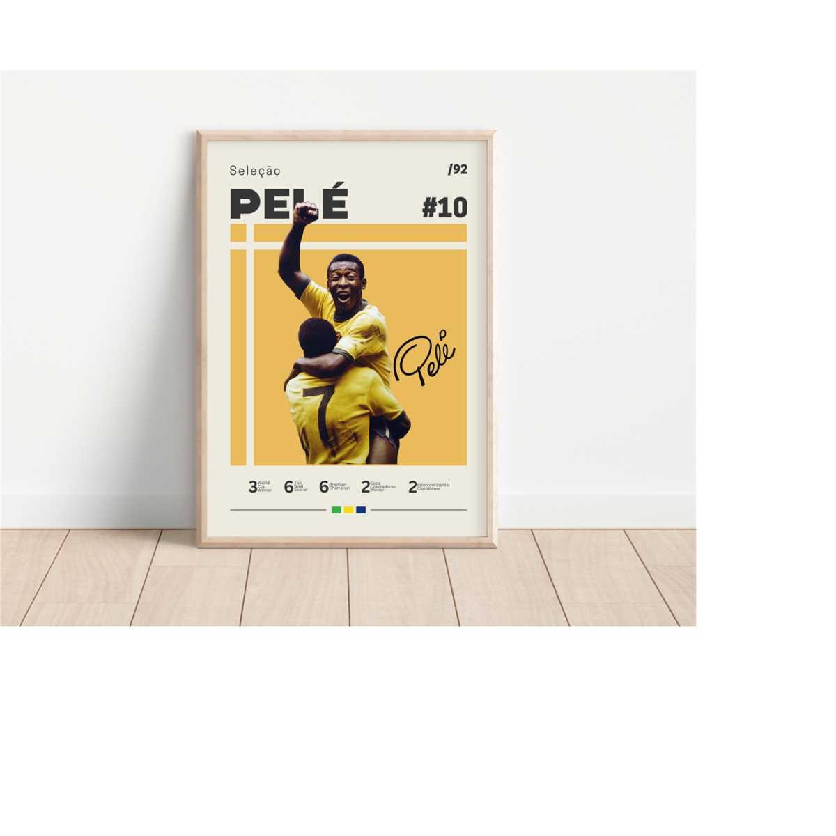 Pele Poster, Brazil Football Print, Football Poster, Soccer | Inspire ...