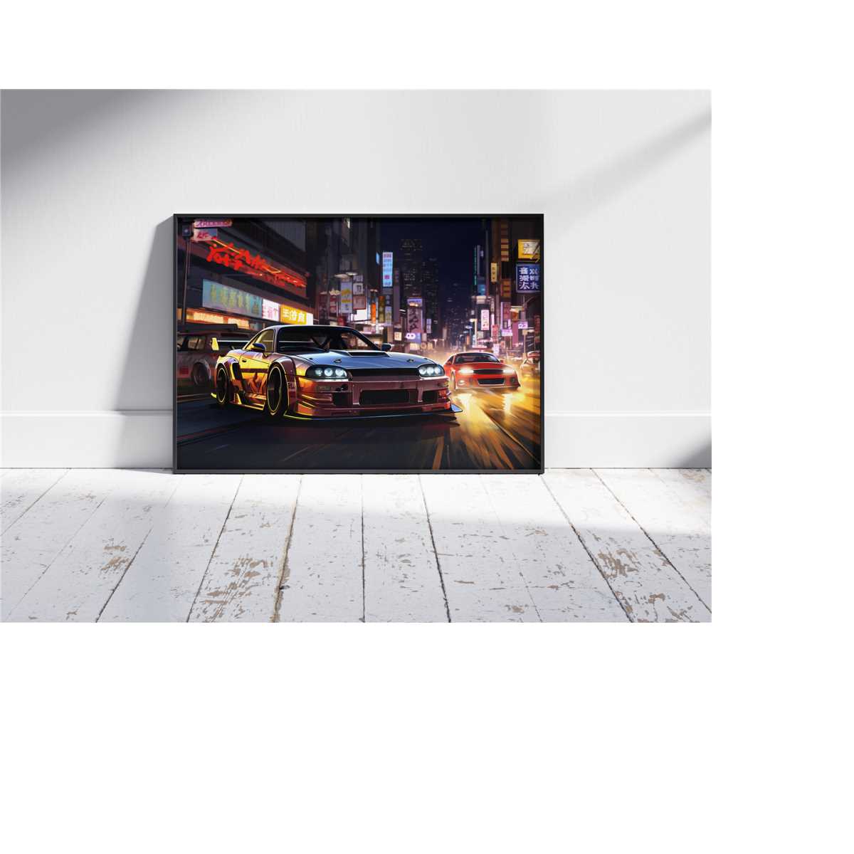 Digital Poster Nissan 240SX Tokyo Print JDM Sports Car in To | Inspire ...