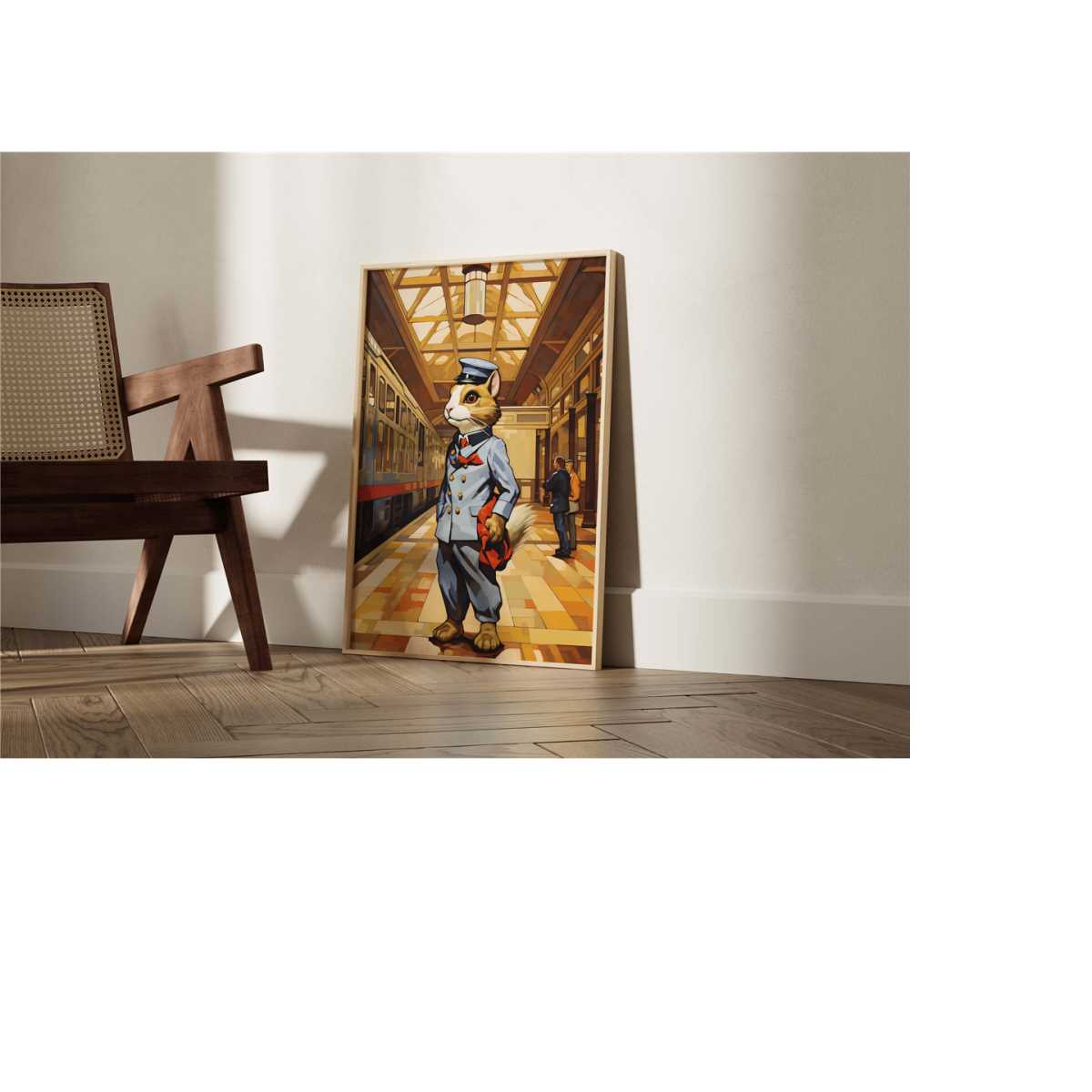 Squirrel Train Conductor Art Print, Animal Wall Decor, Railw | Inspire ...