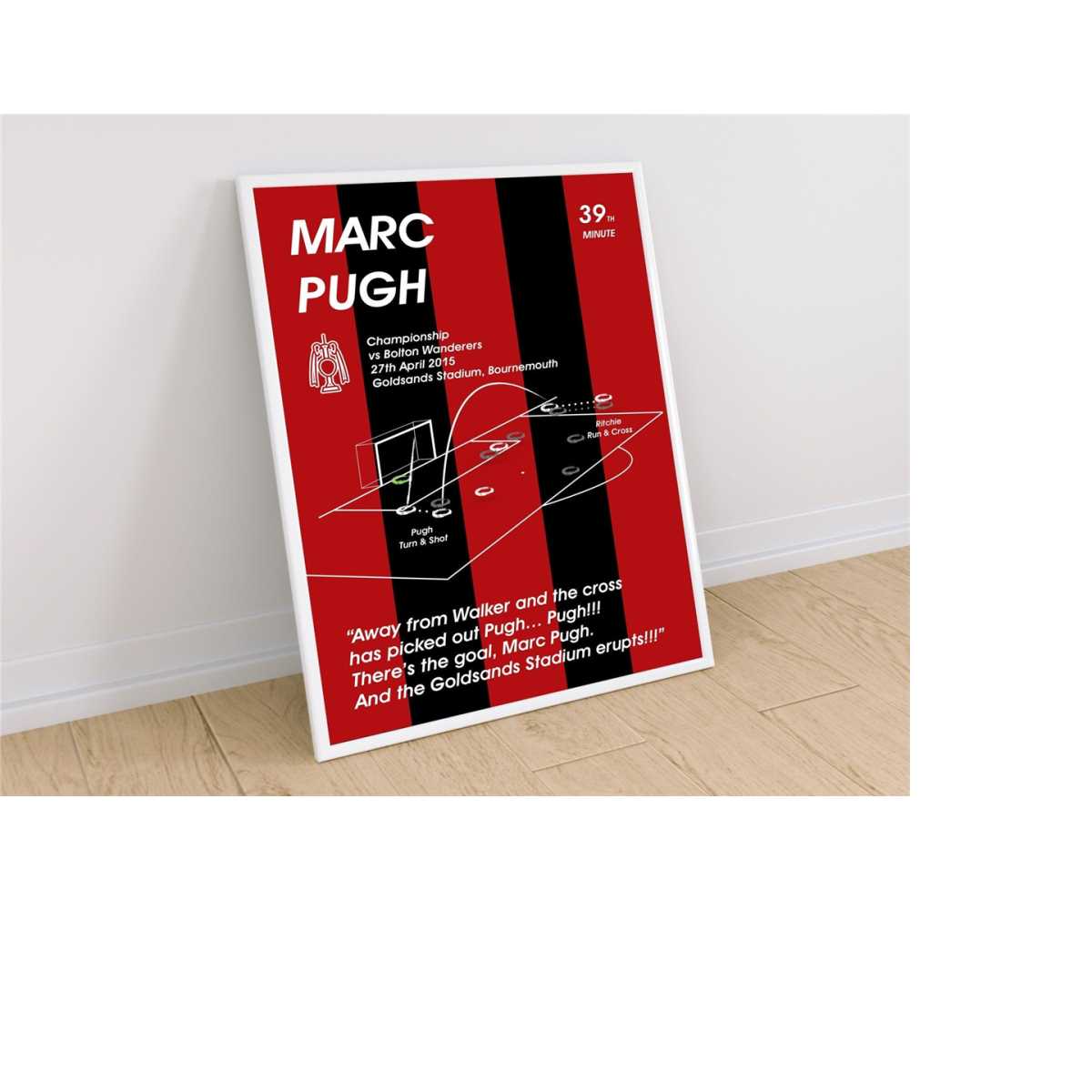 Marc Pugh, Bournemouth v Bolton Wanderers, Football Poster | Inspire Uplift