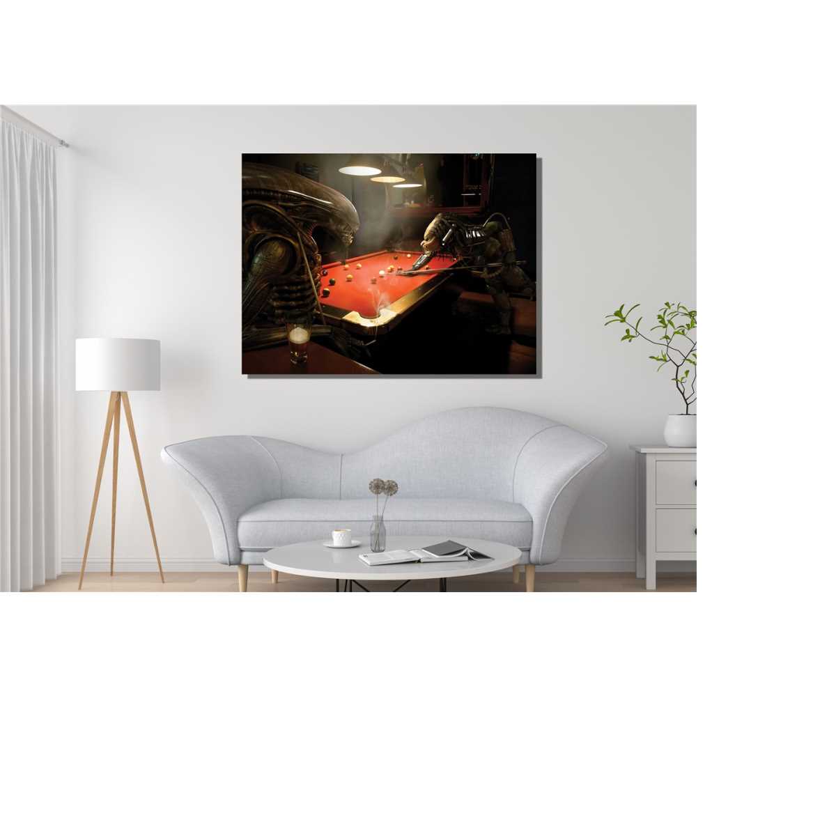 Alien vs Predator Playing Pool Match Poster Home Decor Hand | Inspire ...