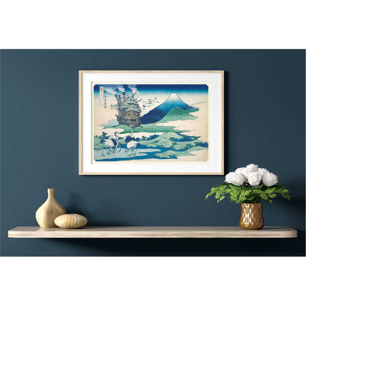 Howl's moving castle, Studio Ghibli and Hokusai Mt Fuji, Jap - Inspire ...