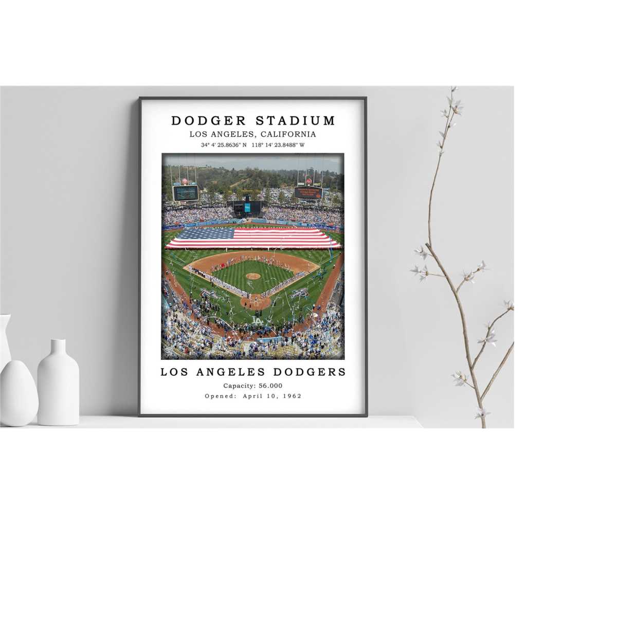Dodger Stadium Canvas Poster | Dodger Stadium Poster Print | | Inspire ...