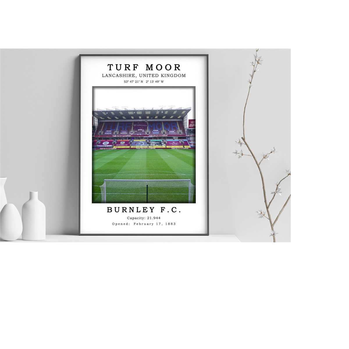 Turf Moor Stadium Canvas Poster | Turf Moor Stadium Print | | Inspire ...