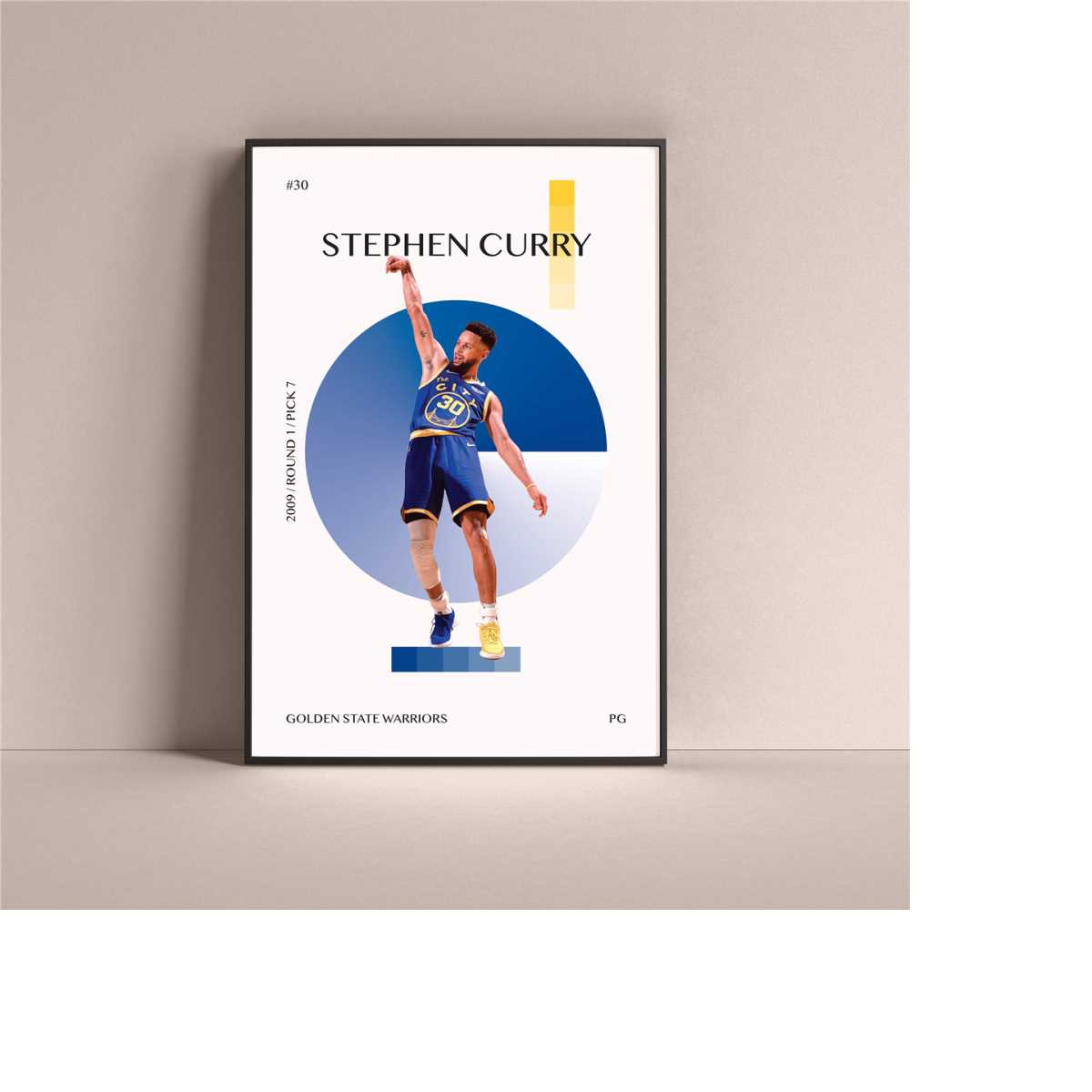Stephen Curry Poster, Golden State Warriors Art Print Minima | Inspire ...