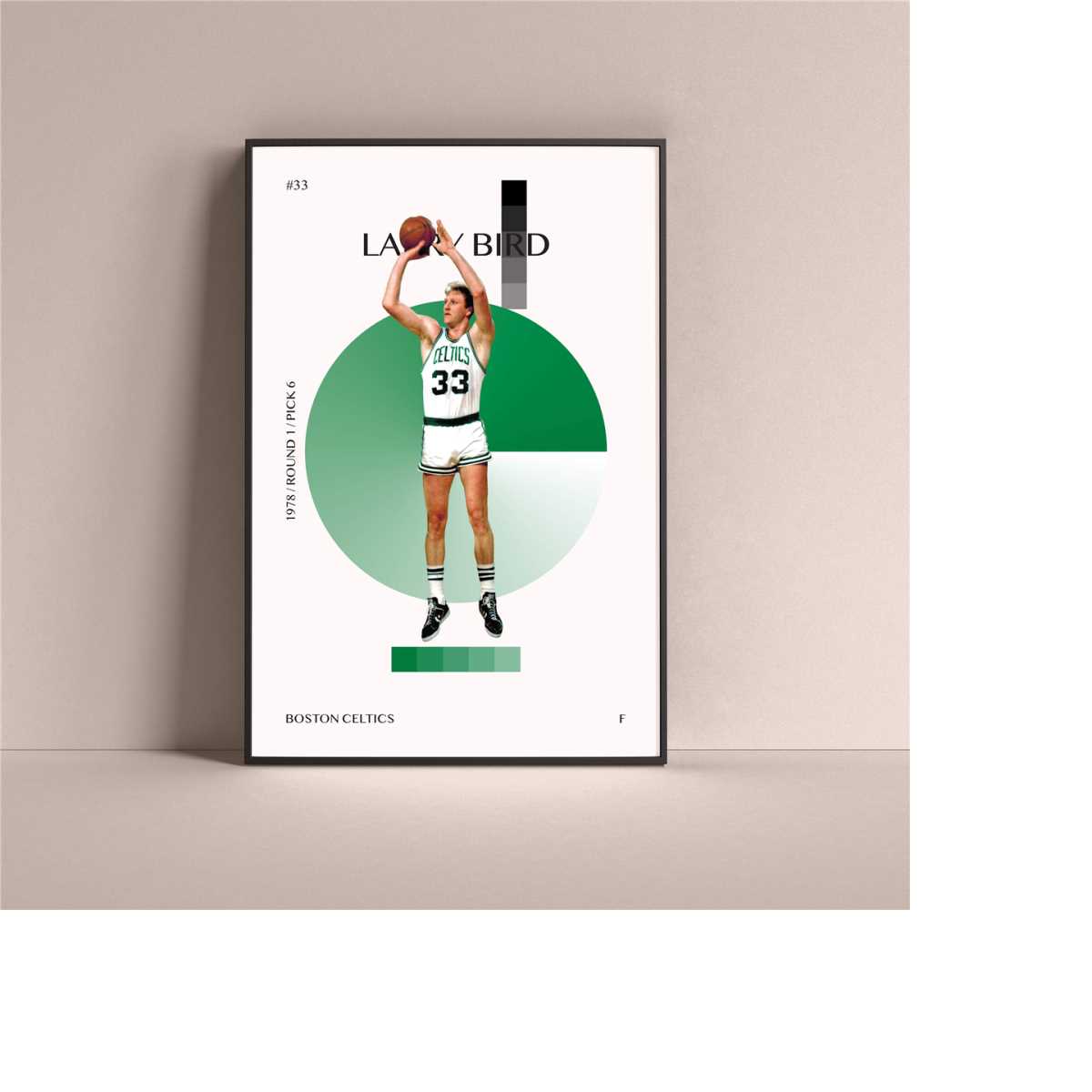 Larry Bird Poster, Boston Celtics Art Print Minimalist Baske | Inspire ...