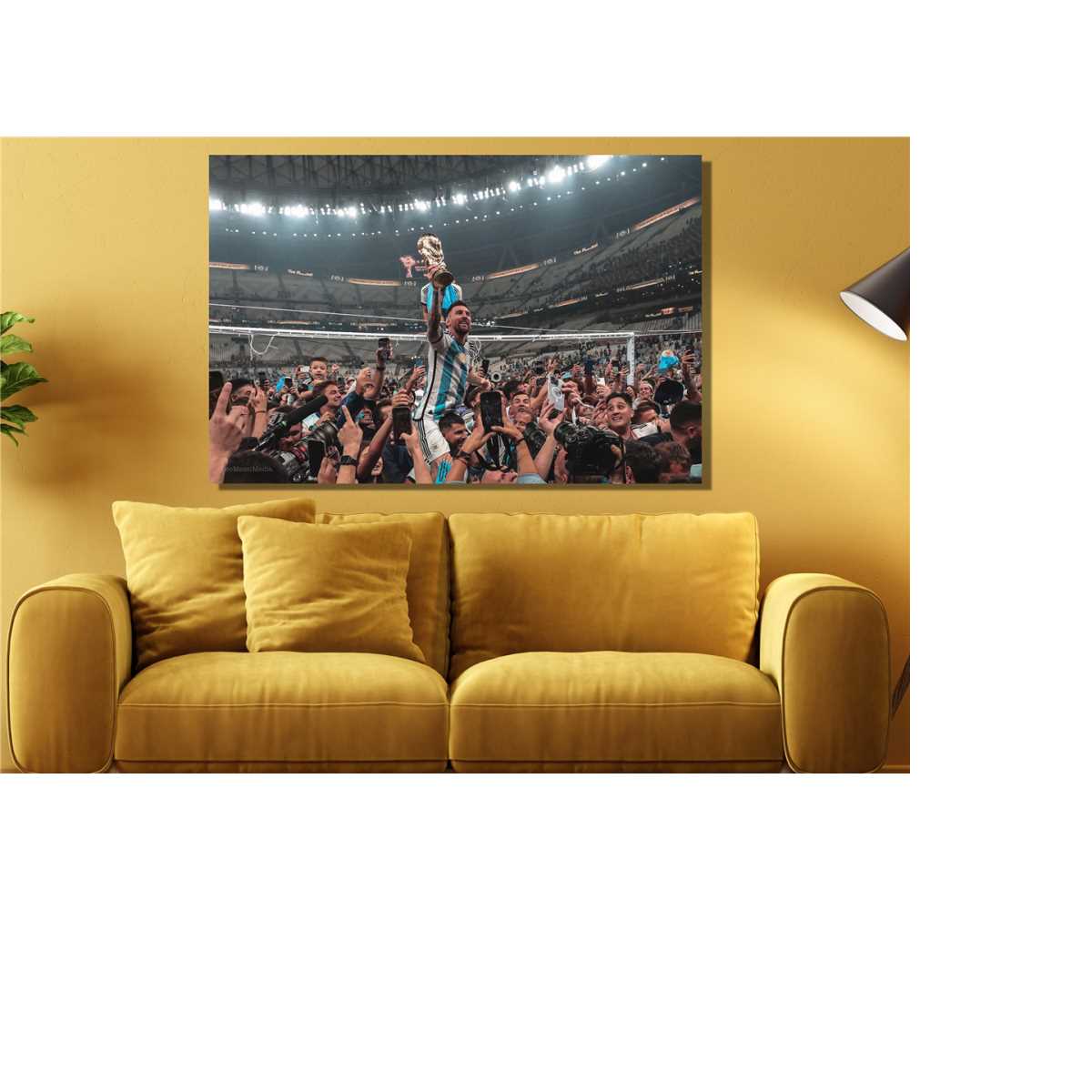 Lionel Messi Poster,2022 World Champion Argentina Canvas Wal - Inspire ...