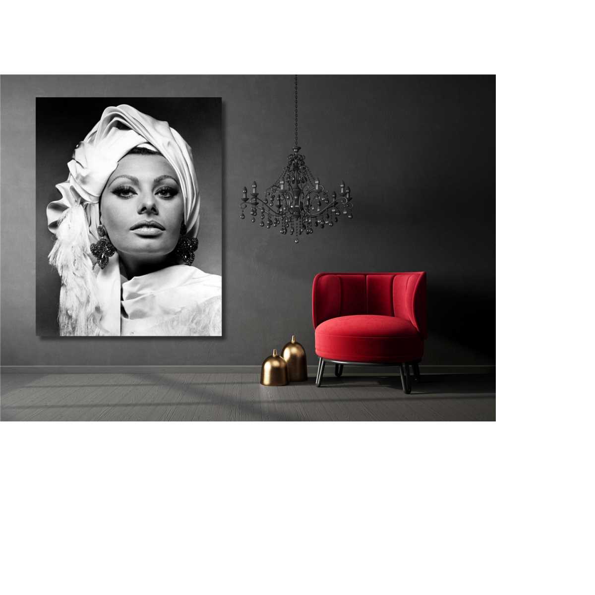 Sophia Loren, Sophia Loren Canvas Poster Art Wall Pictures H - Inspire ...