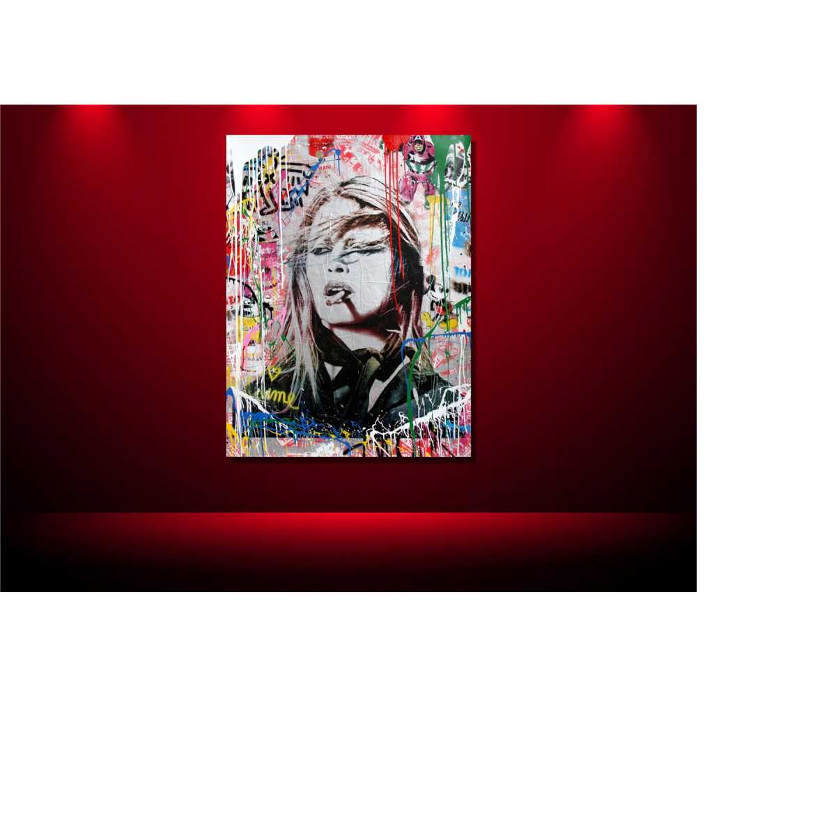 Banksy bridget bardo, Modern Graffiti Art, Canvas Painting P - Inspire ...