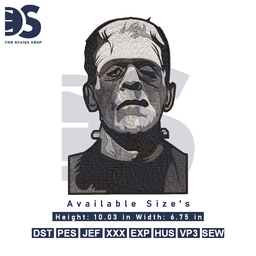 Frankenstein Monster Machine Embroidery Design file, Digital | Inspire ...