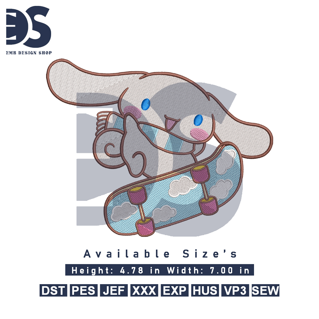Sanrio Cute Cinnamoroll Skating Embroidery Design File,Digit | Inspire ...