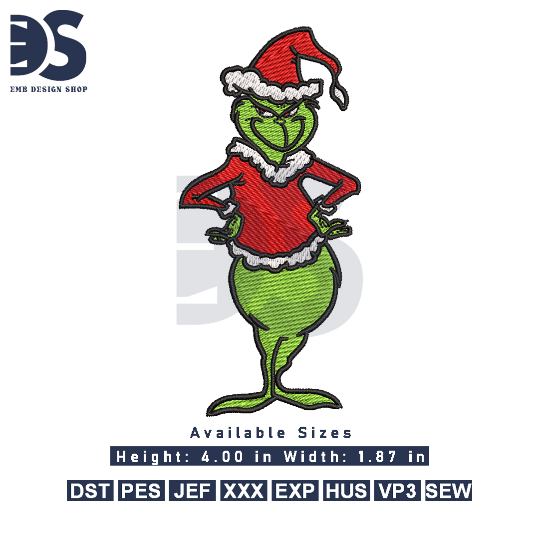 Christmas Grinch Embroidery Design file, Digital download, a | Inspire ...