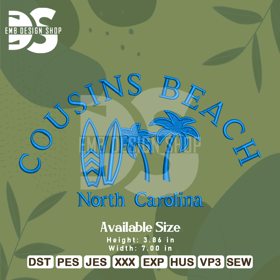 Cousins Beach North Carolina - digital embroidery design fil | Inspire ...