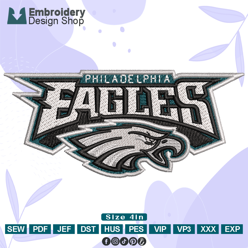 Philadelphia Eagles, Embroidery Design file, Digital downloa | Inspire ...
