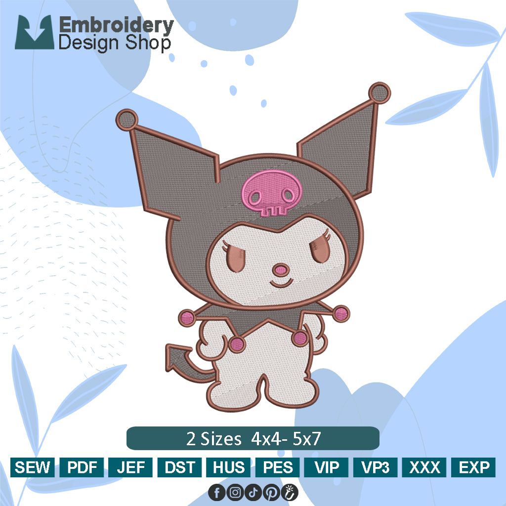 Kuromi Embroidery Design file, Digital download, all Format | Inspire ...