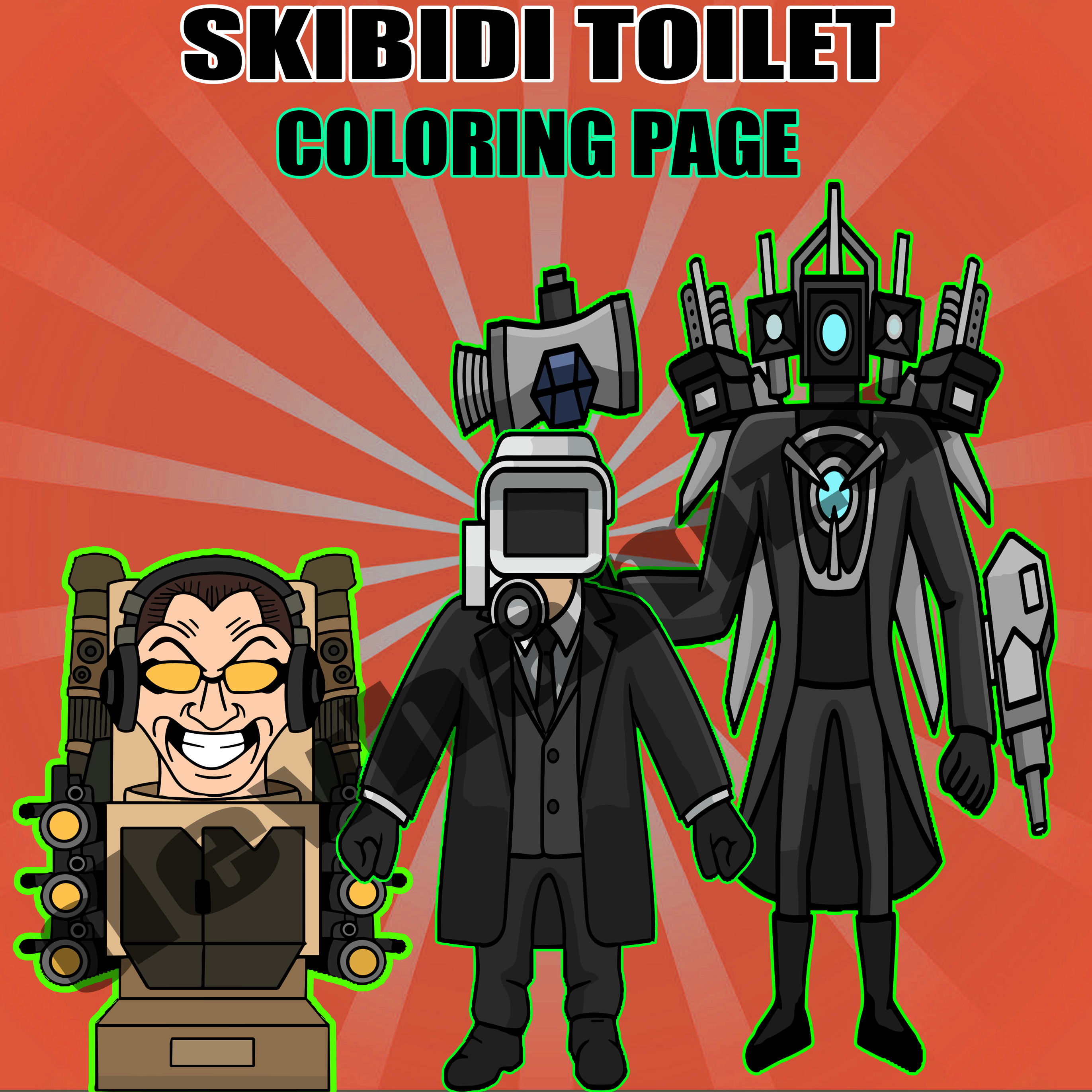 Skibidi Toilet Coloring Pages Titan Cameraman