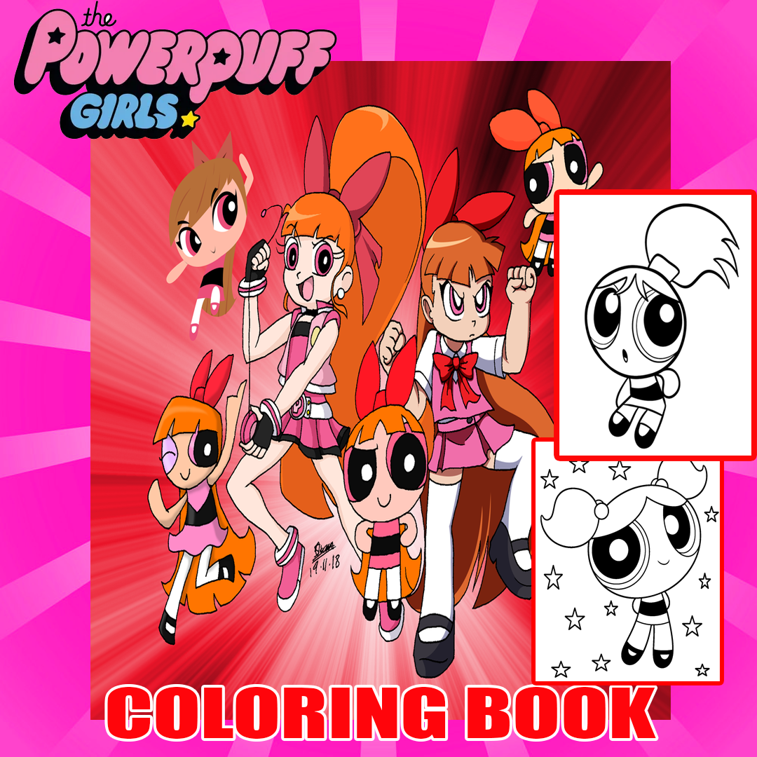 Power PUFF Girl Jumbo Coloring Book, 52 pages, art for child | Inspire ...