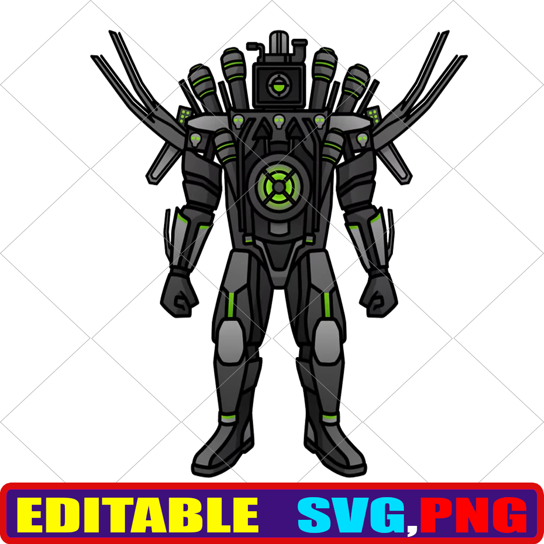 Editable UPGRADED SONAR TITAN | Skibidi Toilet, SVG, PNG - Inspire Uplift